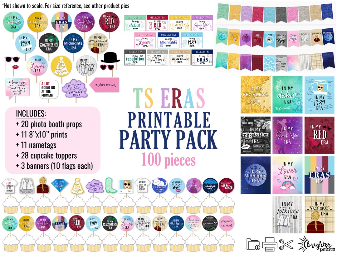 Printable Eras Party Pack Instant Download DIY Party Props - Etsy