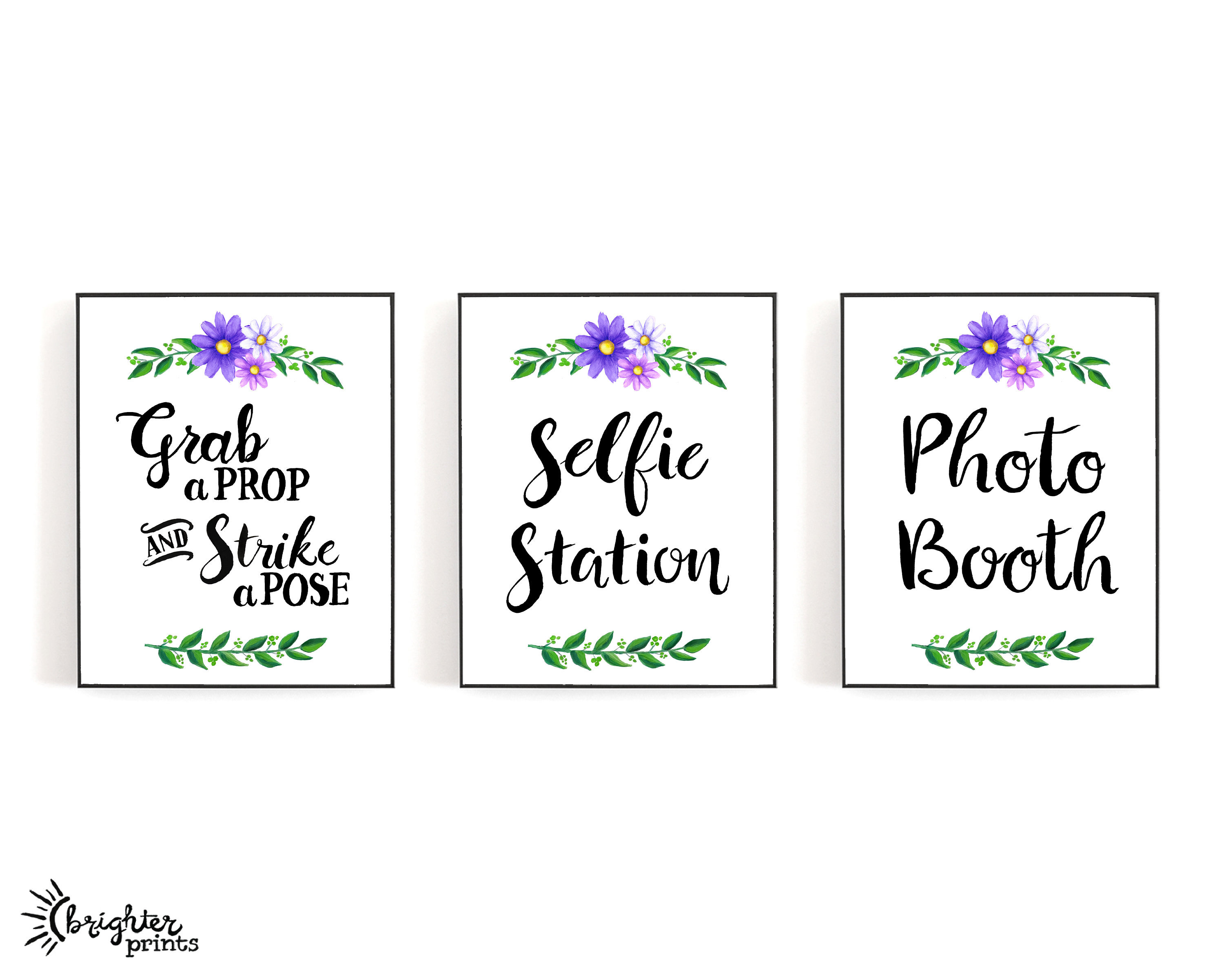 Printable Photo Booth Signs Set of 3 8x10 or 8.5 X 11 | Etsy