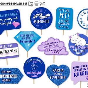 Printable Midnights Photo Booth Props Instant Download Party Props DIY ...