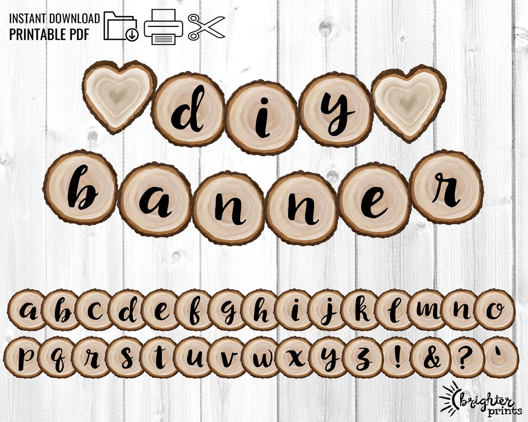 Printable Rustic Banner - Letters a to Z Lowercase Script Alphabet ...
