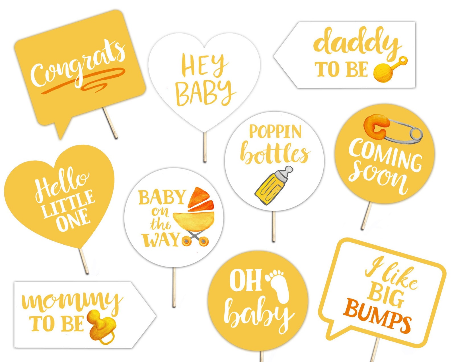 Baby Shower Printable Photo Booth Props Gender Neutral | Etsy