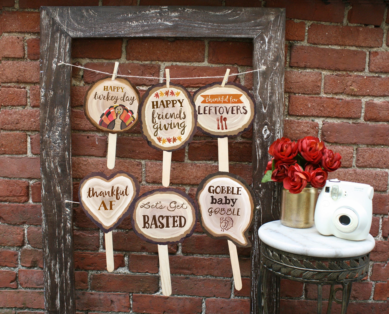 Friendsgiving Photo Booth Props 12 Printable Hand Painted | Etsy