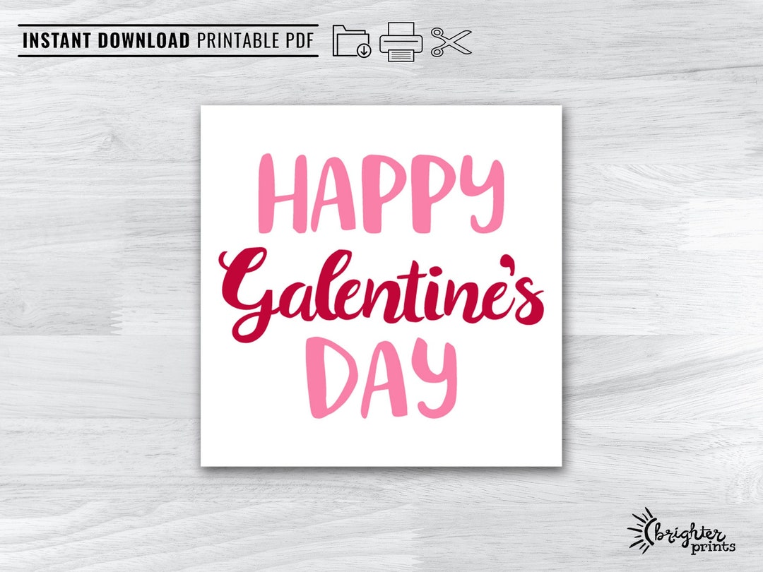 Printable Galentines Day Gift Tag 2" X 2" Square - Instant Download and ...