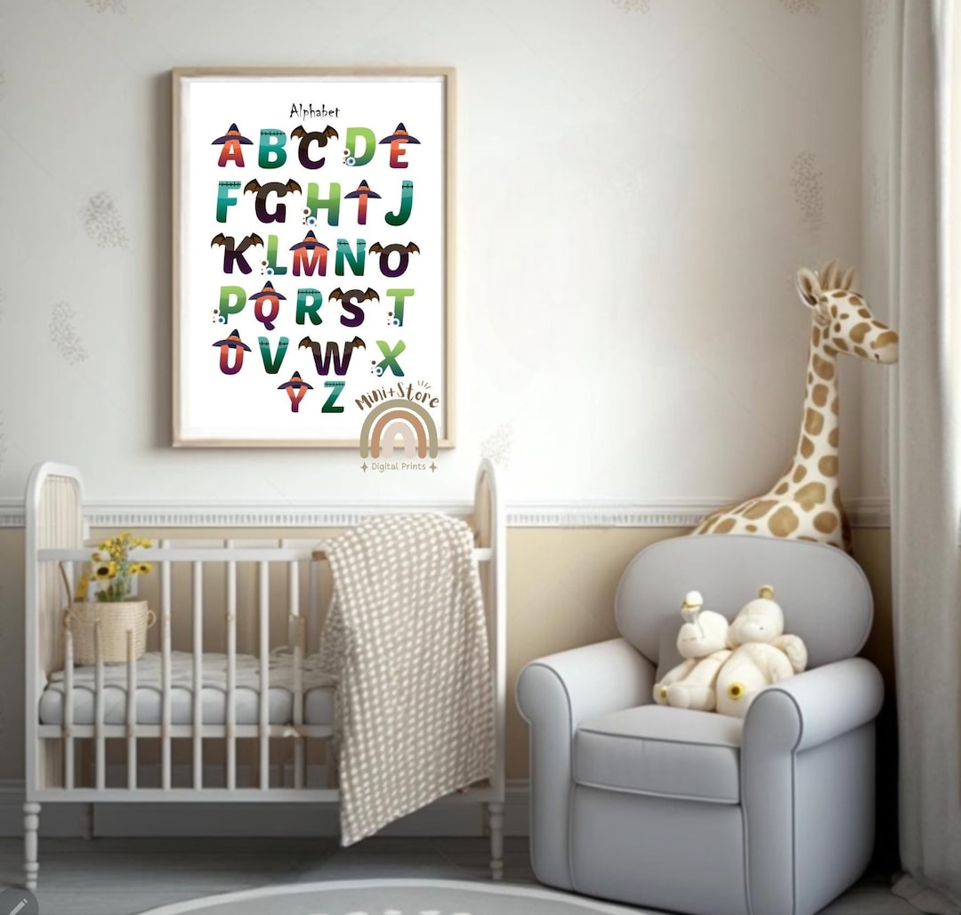 Spooky Alphabet Poster for Kids Perfect for Halloween Decor - Etsy