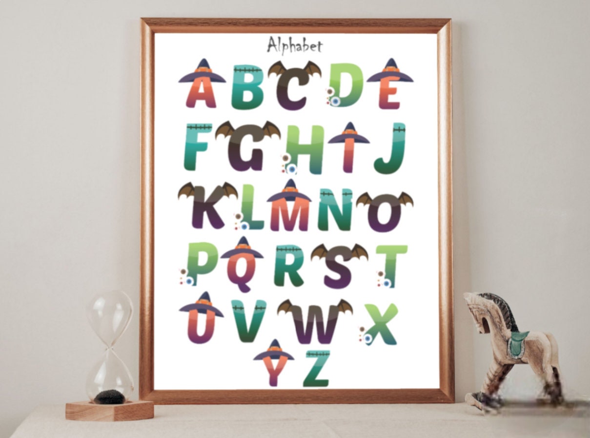 Spooky Alphabet Poster for Kids Perfect for Halloween Decor - Etsy