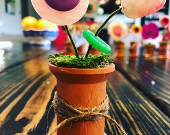 Flower pot buttons | Etsy