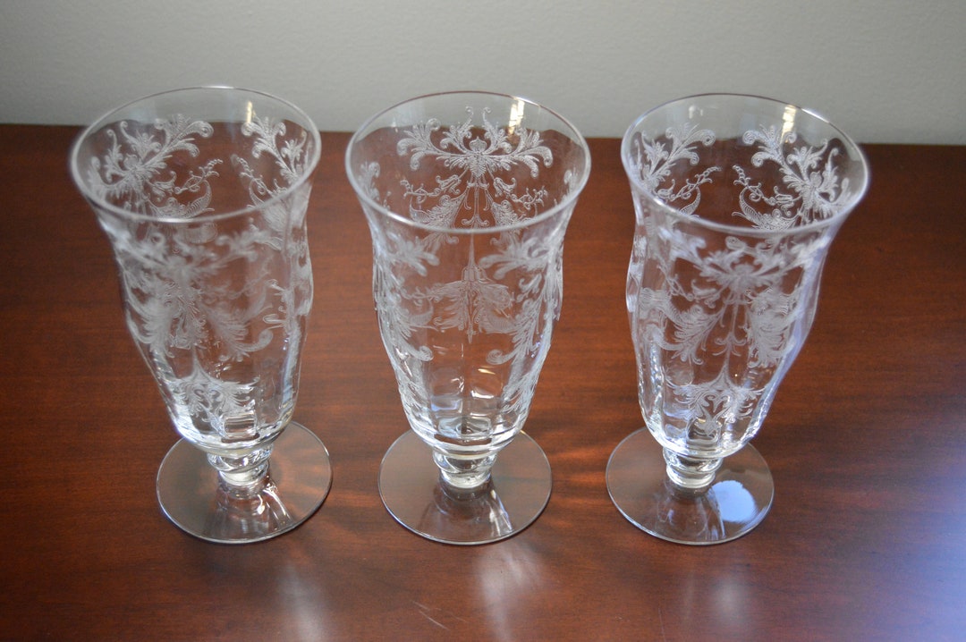 Set of 3 Byzantine Clear Iced Tea Glasses by Tiffin-franciscan, Blown ...
