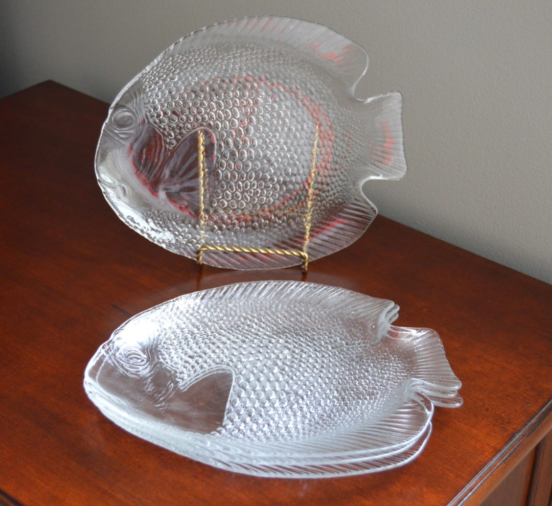 Sale! Set of 4 Fish (clear) by Cristal D'arques-durand Clear Glass Fish ...