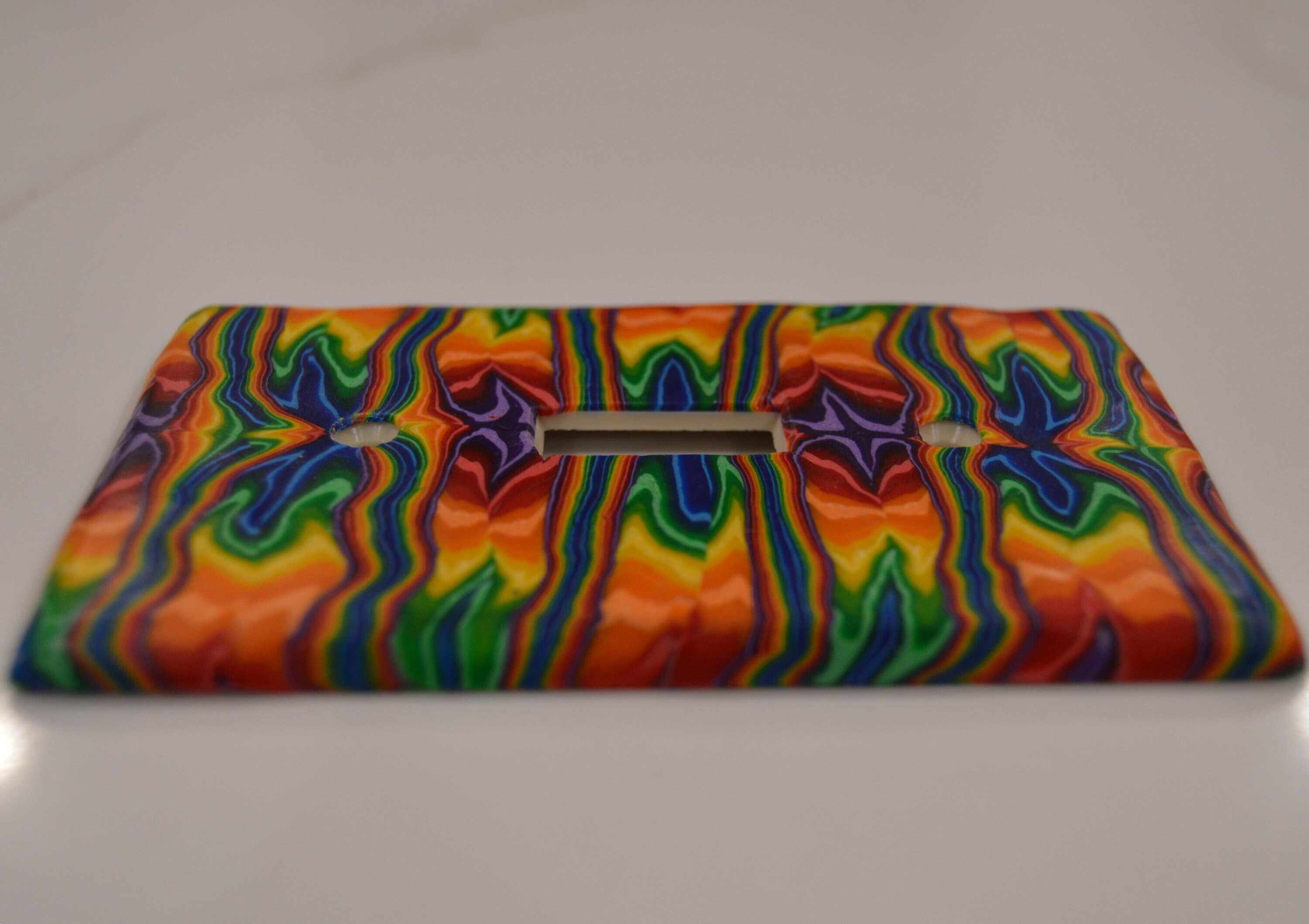 1990s Handmade Polymer Clay FIMO Dough Covered Psychedelic/rainbow ...