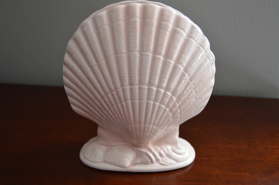 1960s Laslo for Mikasa Pink Ceramic Clamshell Vase, Designed by Larry ...