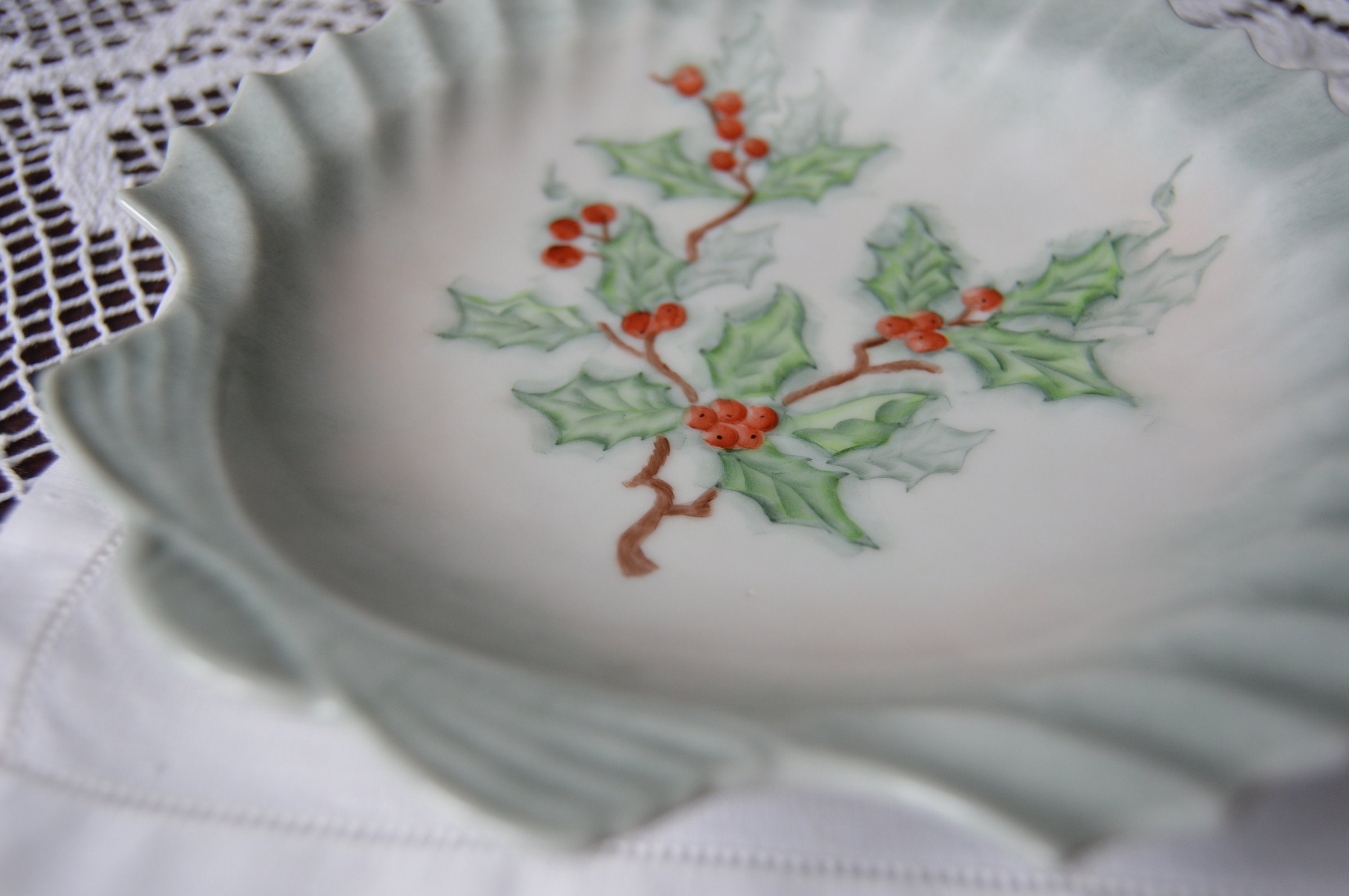 1950s Porcelain Mint Green Clam Shell Christmas Winter Dish | Etsy