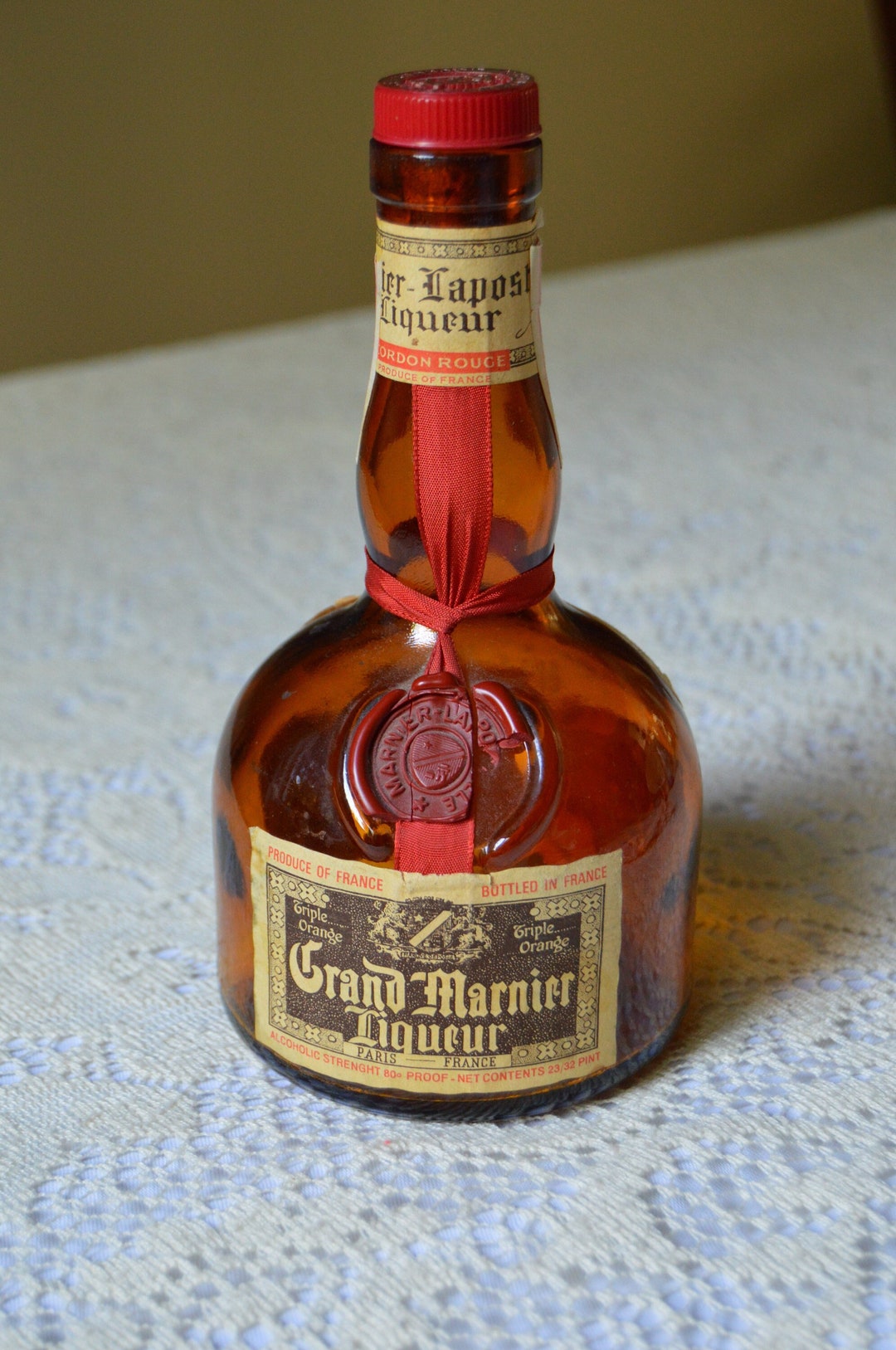 1970s Grand Marnier Liqueur Empty Bottle, Great Scent, Cork Top, All ...