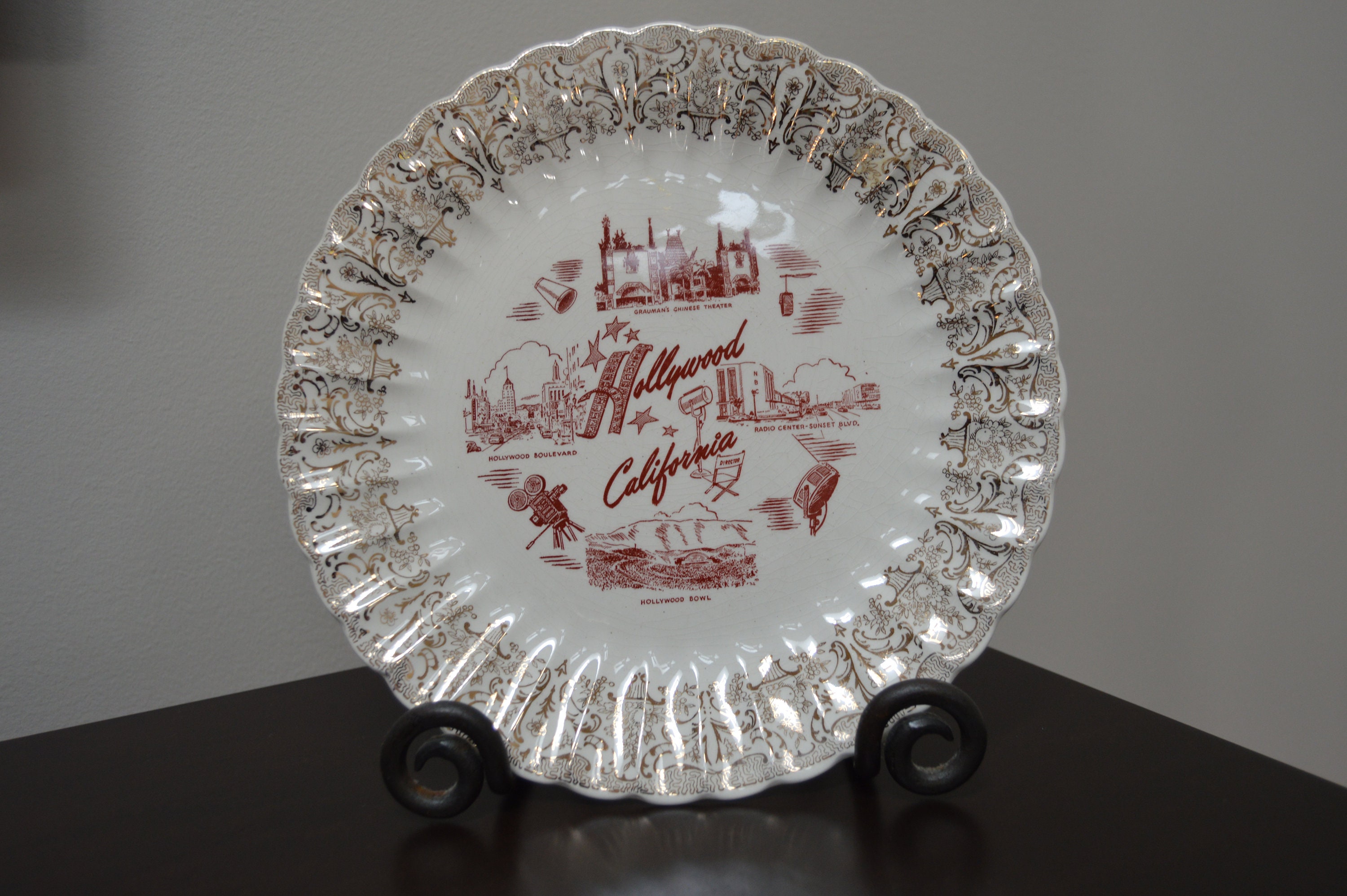 1960s Hollywood California Plate Hollywood Regency Decor Retro - Etsy