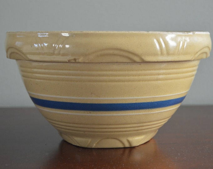 Late 1800s Early 1900s Antique Yellow Ware/yellowware Mixing/bread Bowl ...
