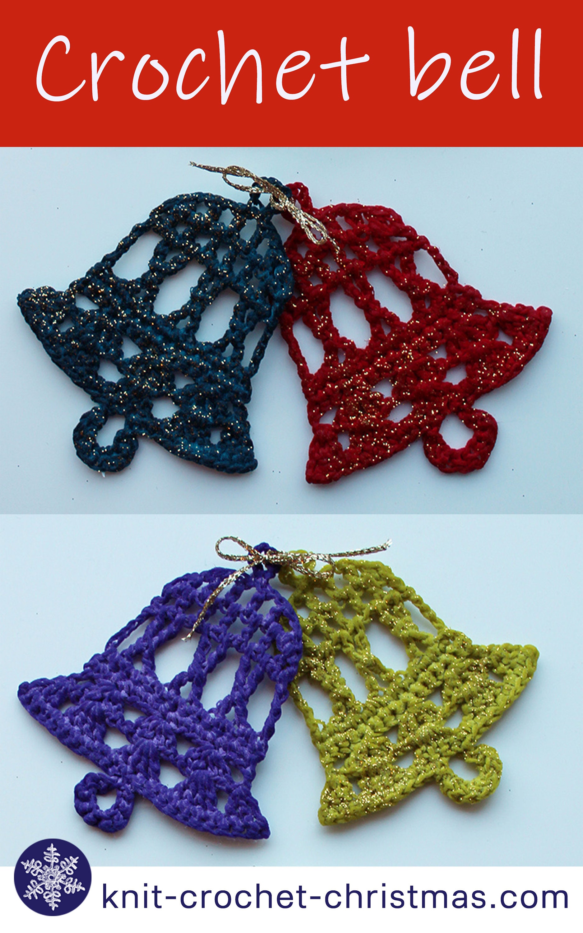 CROCHET PATTERN Bell Applique Christmas Tree Ornament - Etsy