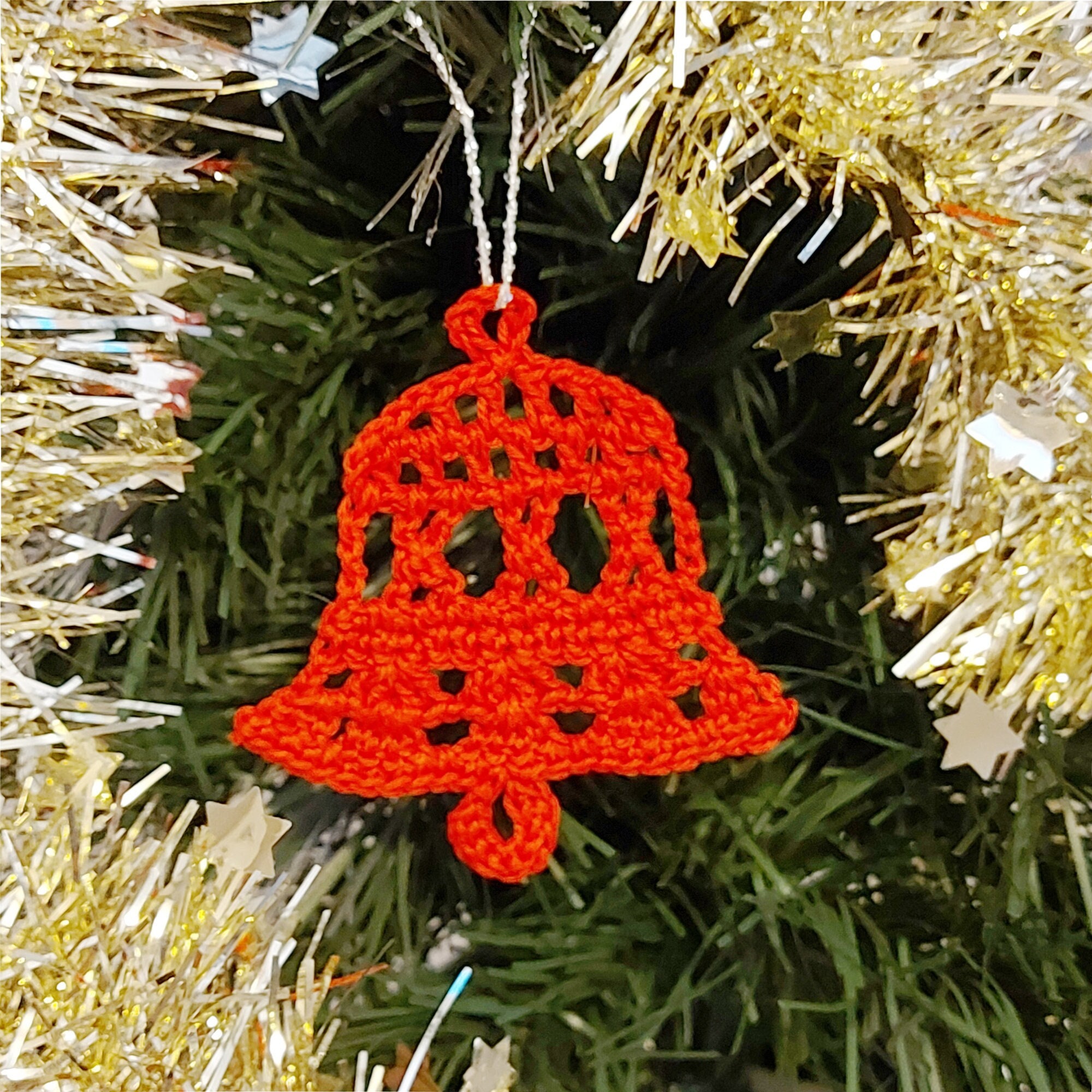 CROCHET PATTERN Bell Applique Christmas Tree Ornament - Etsy
