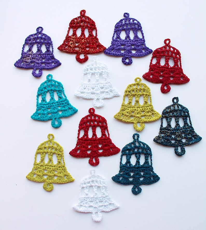 CROCHET PATTERN Bell Applique Christmas Tree Ornament - Etsy