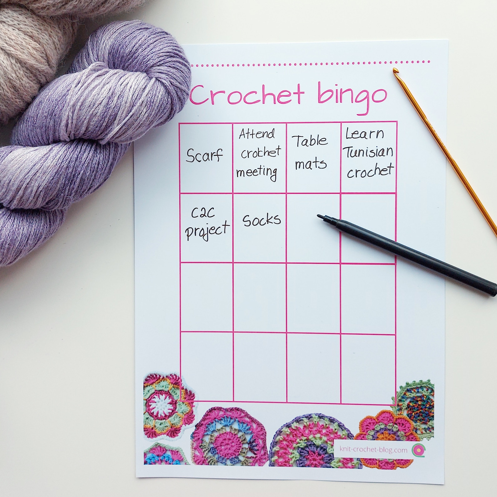 Crochet Bingo Printable | Crochet Activity | Instant Digital Download ...