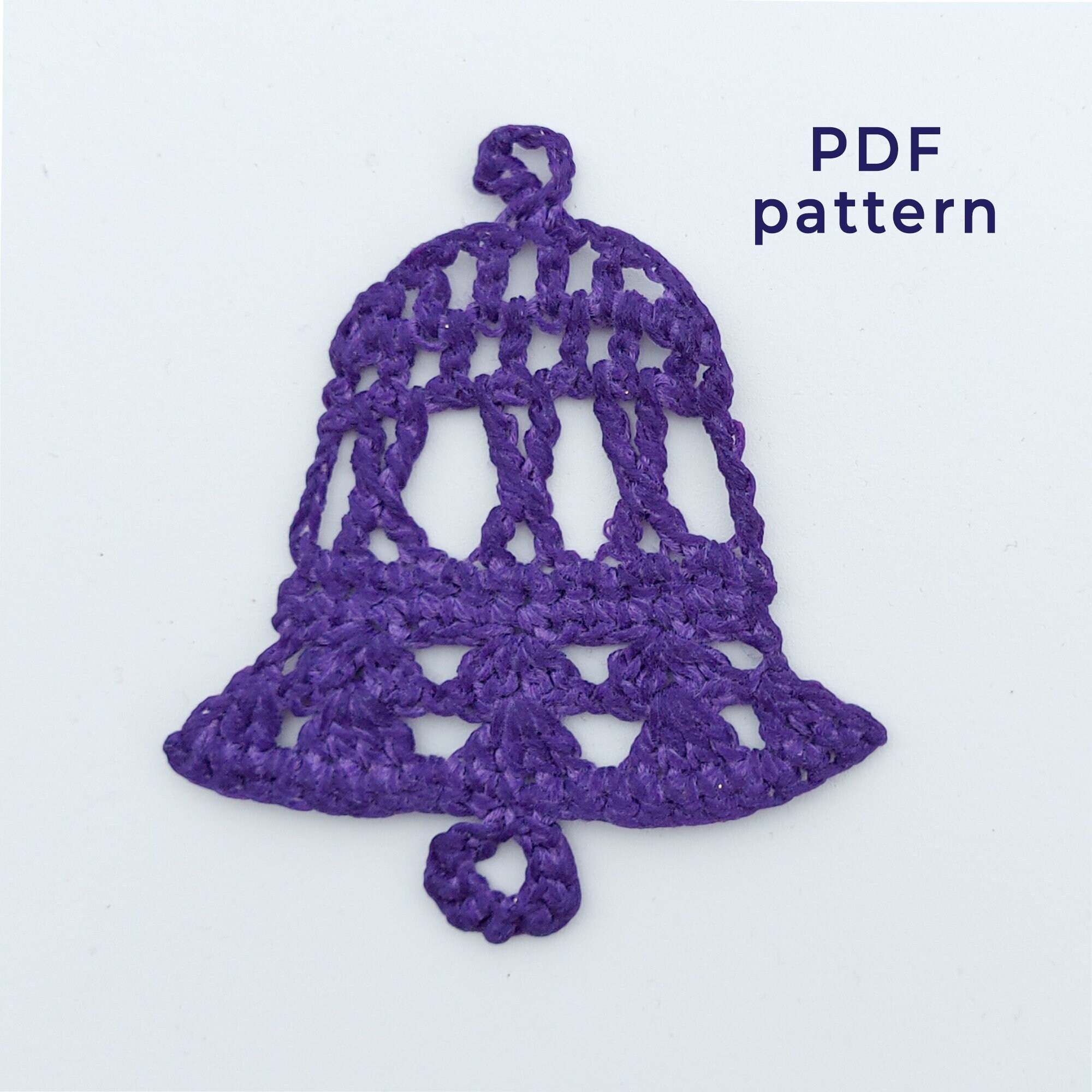 CROCHET PATTERN Bell Applique Christmas Tree Ornament - Etsy
