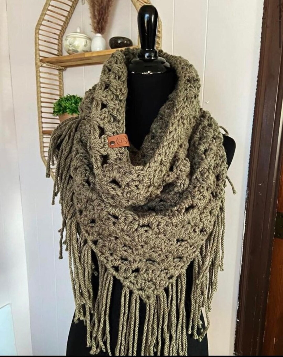 Crochet Luna Cowl Triangle Scarf Boho Scarf Pull Over Scarf Boho ...