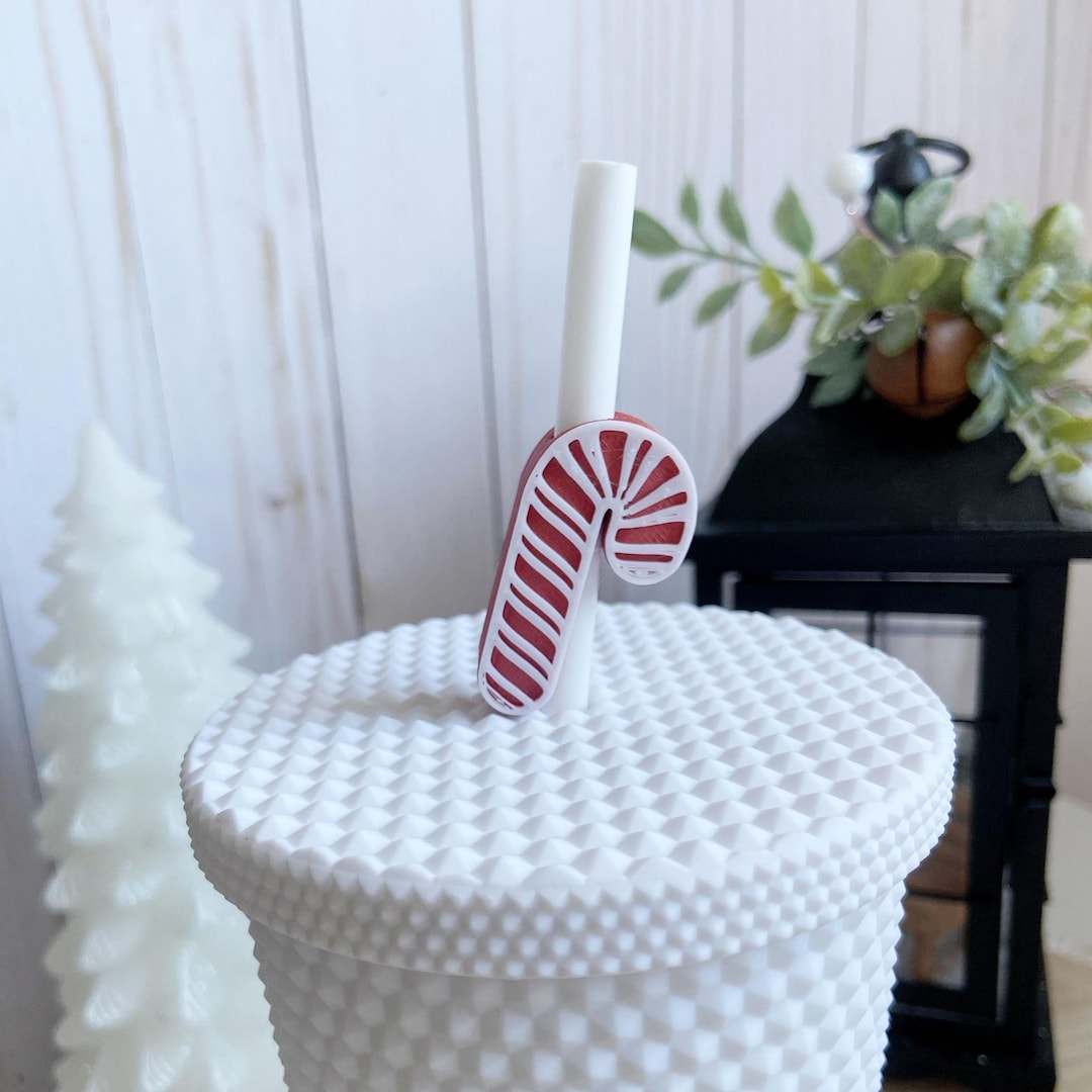Candy Cane Straw Topper Charm | Candy Cane Straw Topper | Tumbler Charm ...