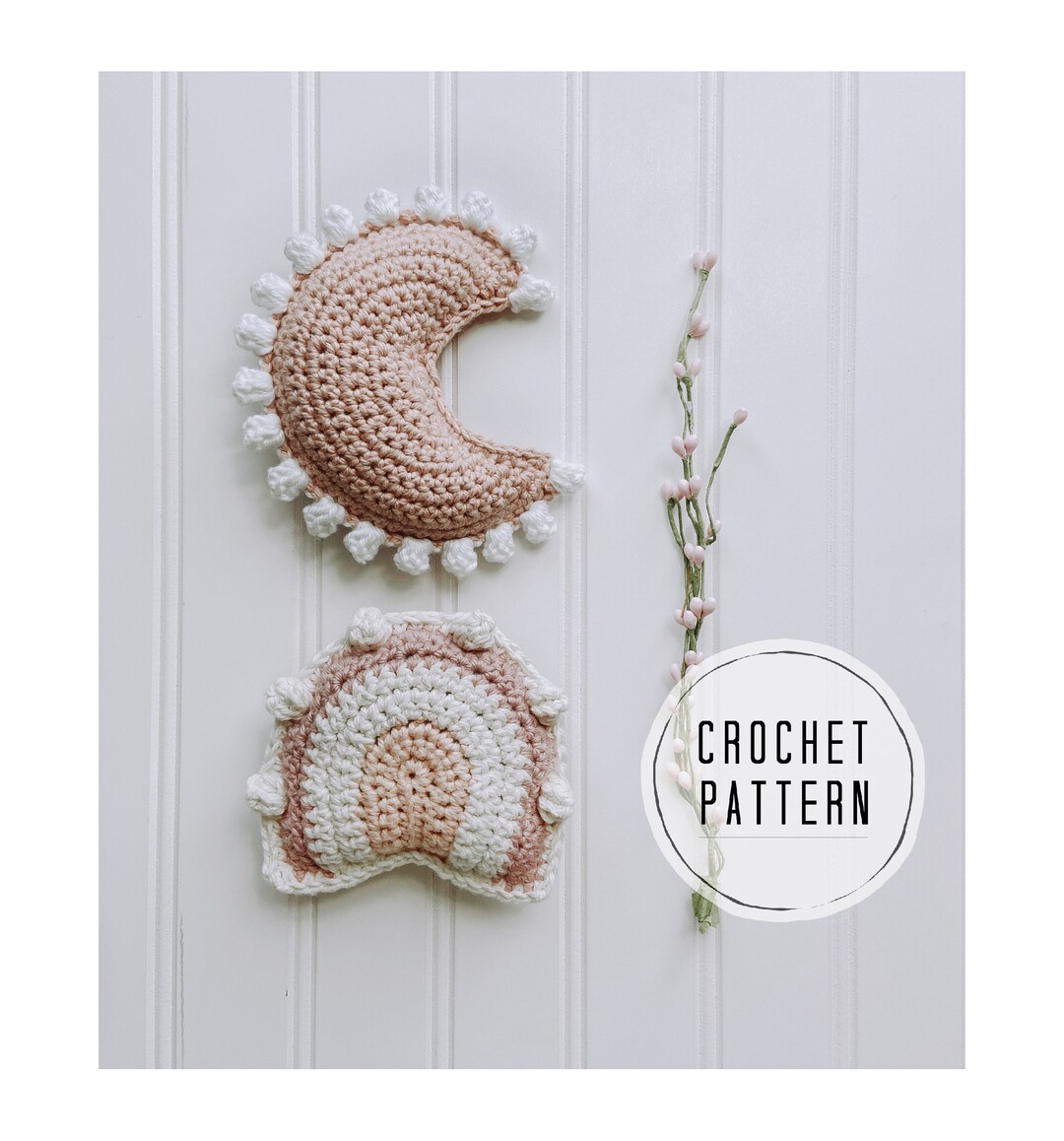 Boho Celestials Rattle Duo Crochet Pattern | Crochet PDF Pattern | Moon ...