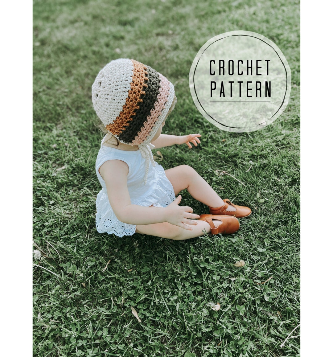 Lilah Boho Baby Bonnet Crochet Pattern | Color Block Design (PDF ...