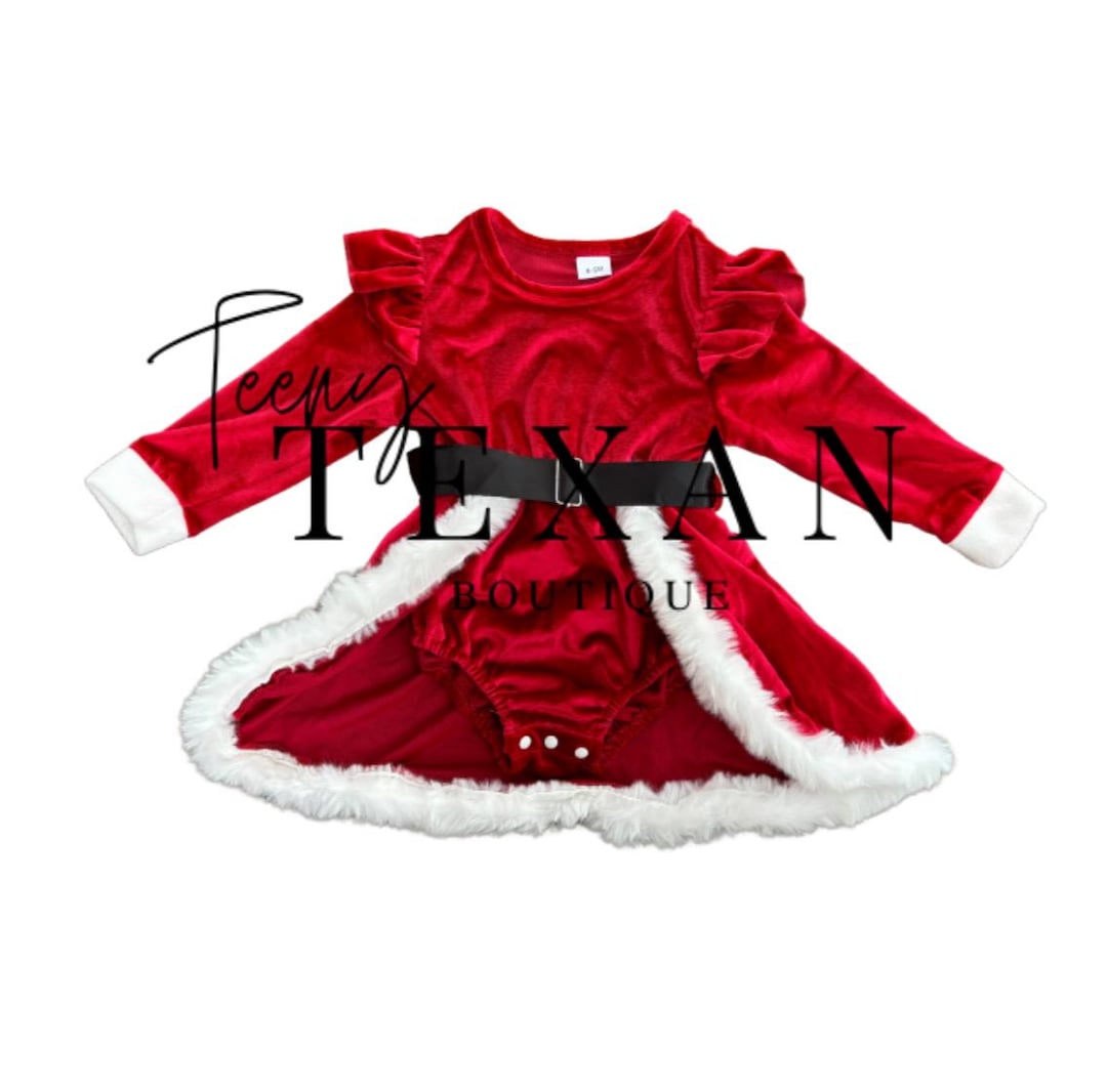 Kids, Santa Baby Red Velvet Skirted Leotard, Christmas Santa Outfit ...