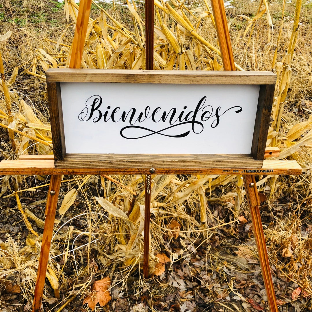 Bienvenidos Welcome in Spanish Wood Sign rustic Farmhouse Sign 7 X 16 ...