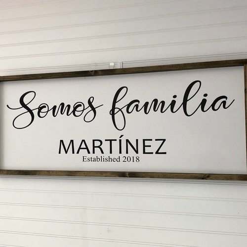 Somos Familia we Are Family Spanish Farmhouse Sign With - Etsy