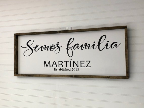 Somos Familia We are family Spanish farmhouse sign with | Etsy