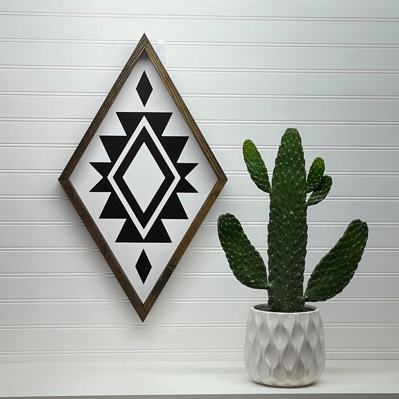 Aztec Diamond Sign Wood Wall Art 3 Sizes Eclectic Decor - Etsy