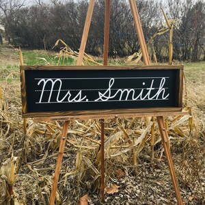 Custom Teacher Name Sign | Chalkboard Font |rustic Farmhouse Sign |7 ...