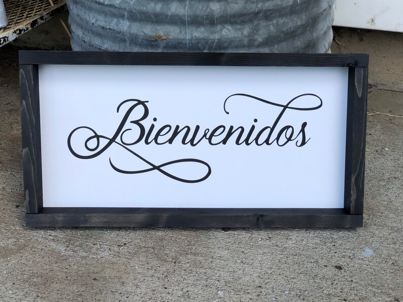 Bienvenidos Spanish Welcome Wood Sign rustic Farmhouse - Etsy