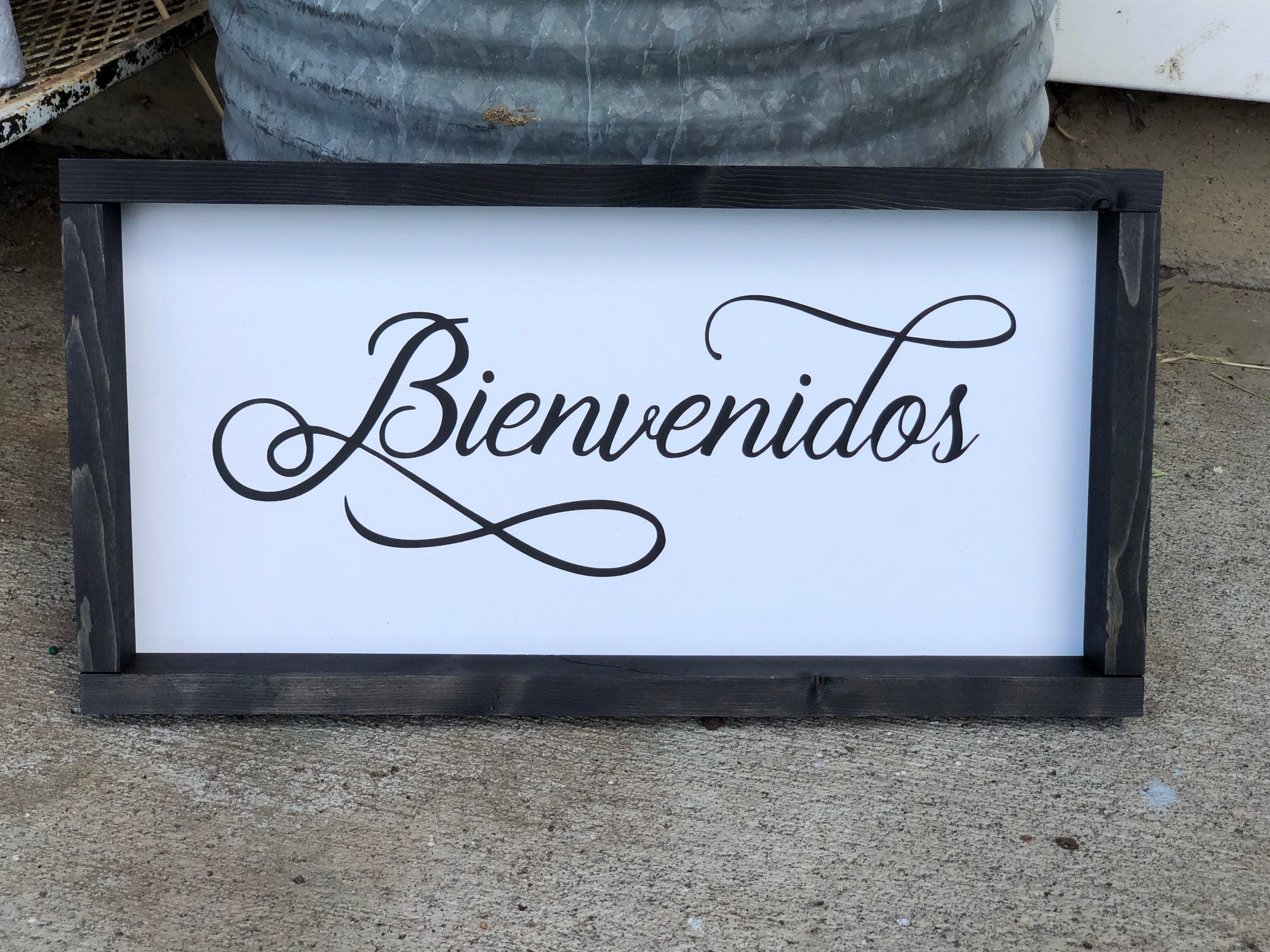 Bienvenidos Spanish Welcome Wood Sign rustic Farmhouse - Etsy