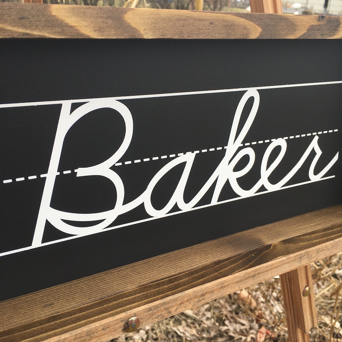 Custom Teacher Name Sign Chalkboard Font rustic Farmhouse | Etsy