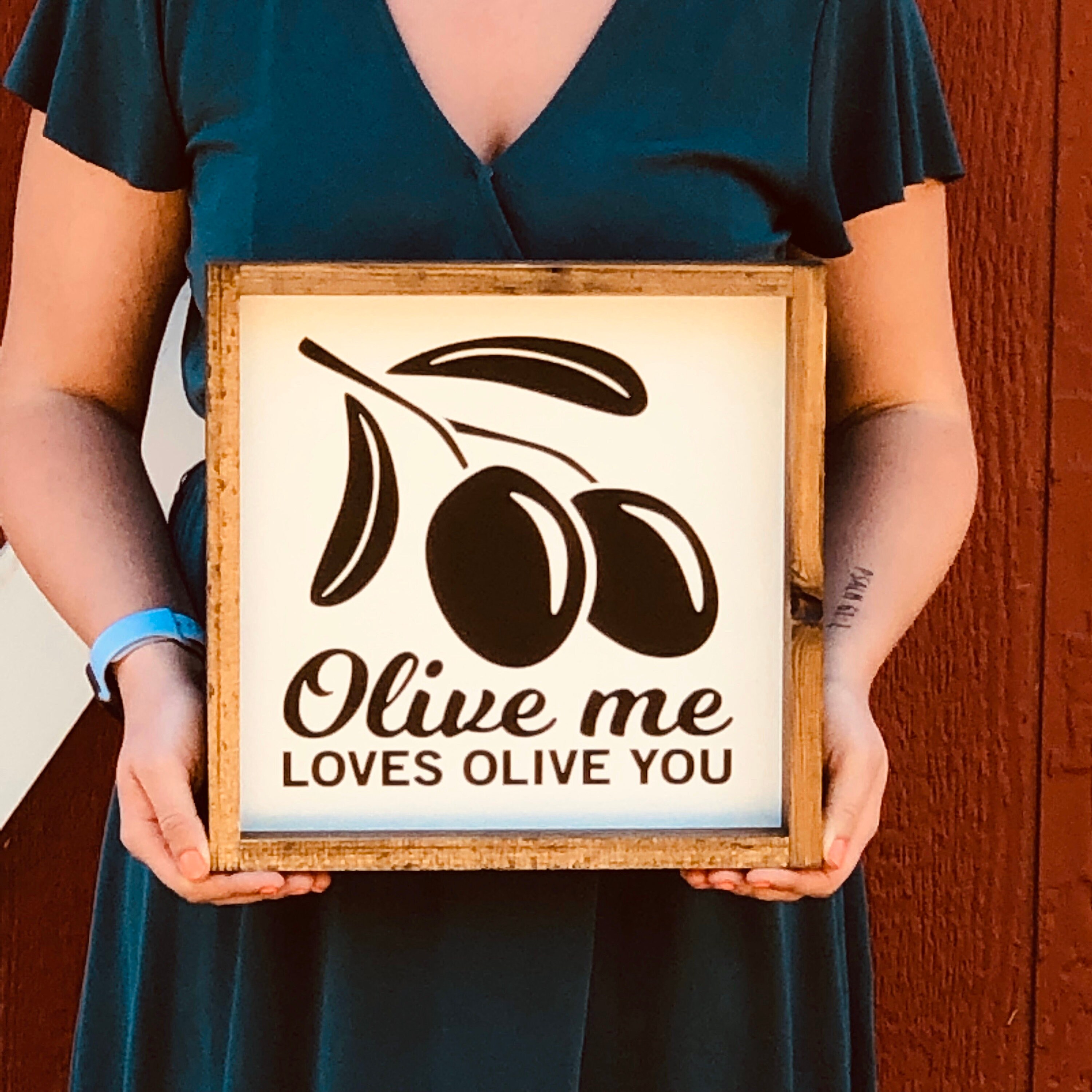 Olive Me Loves Olive You Wood Sign rustic Farmhouse Sign - Etsy