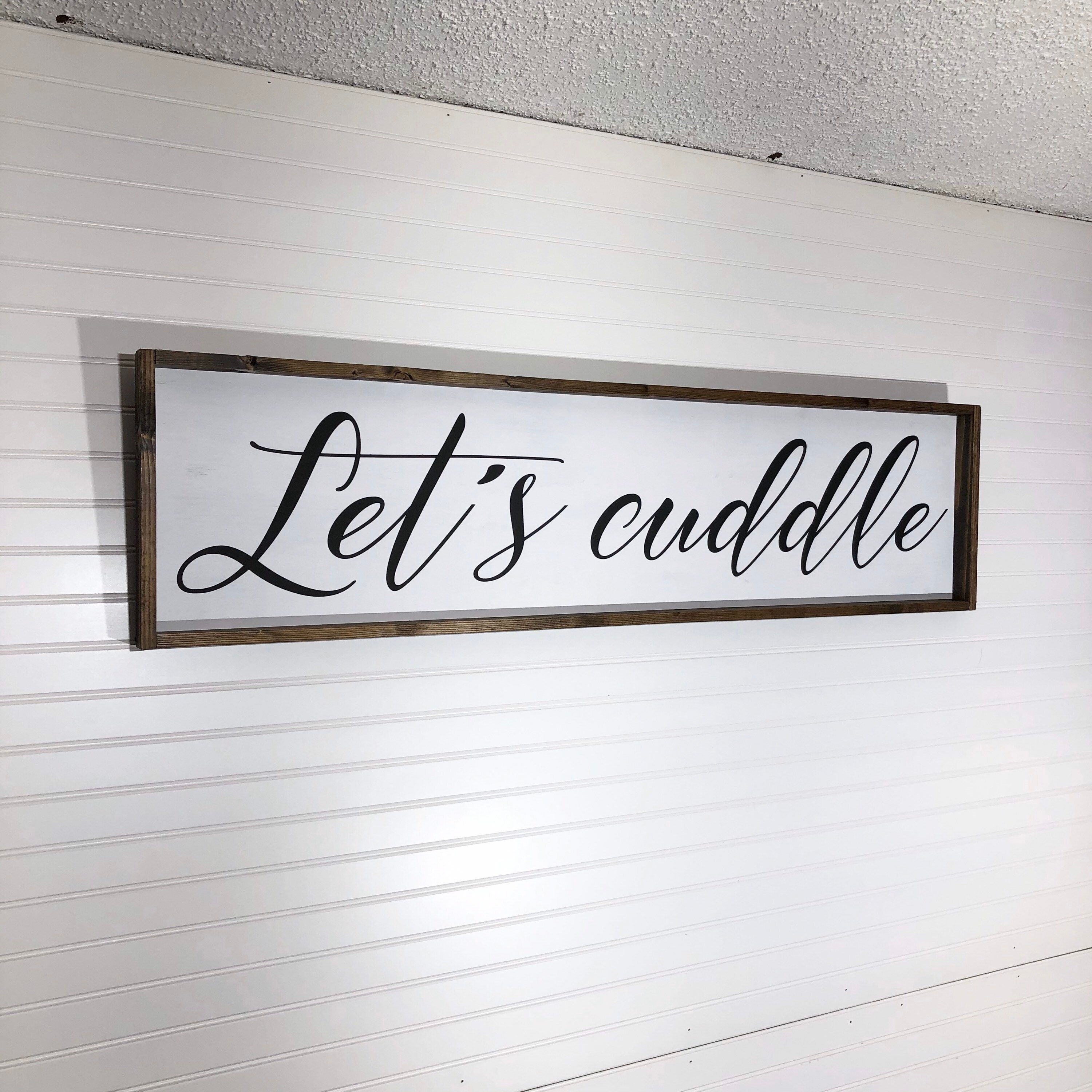Let's Cuddle Sign Couple Gift Idea rustic Farmhouse Decor - Etsy