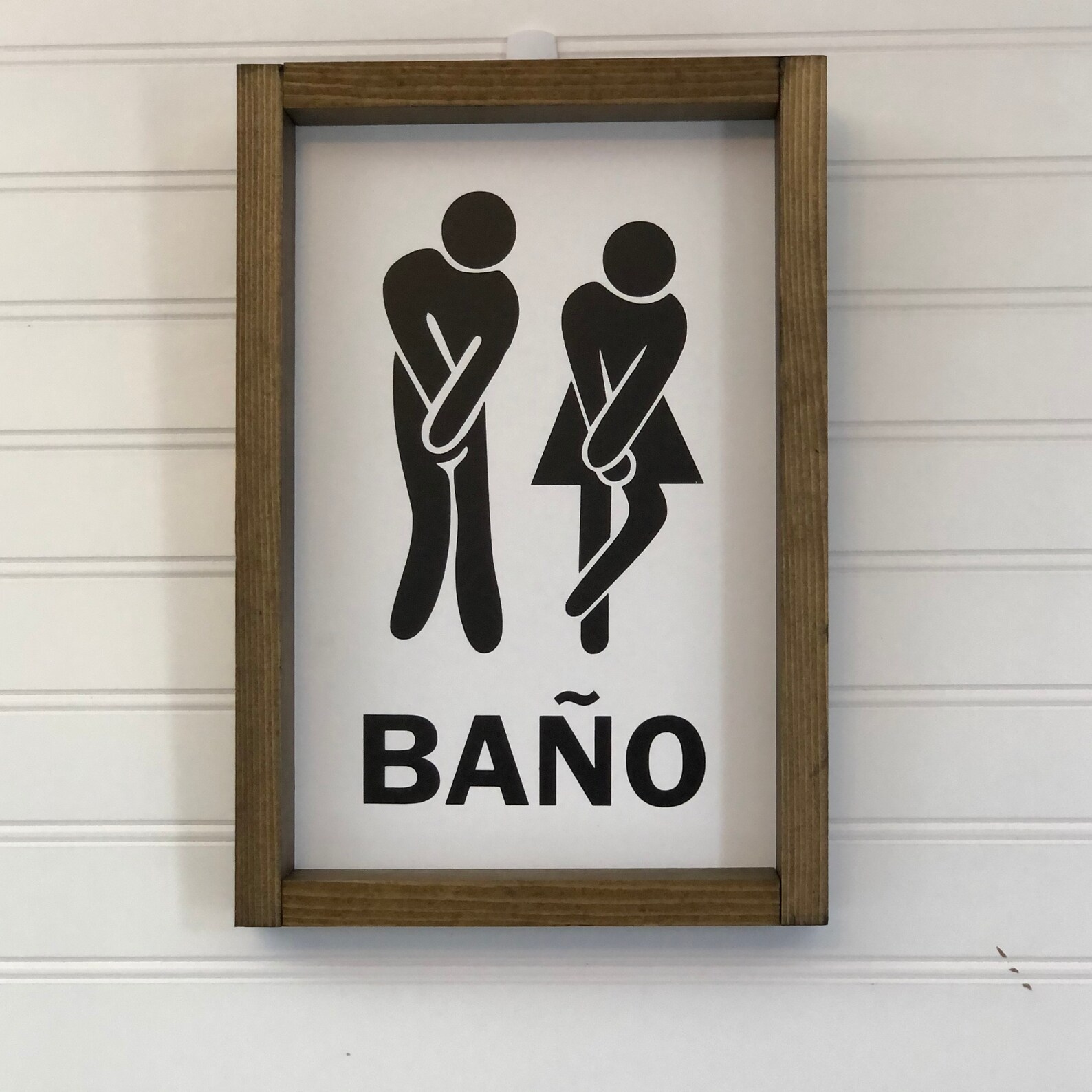 Baño | Funny Spanish Bathroom Sign | Rustic Farmhouse Wood Sign With ...