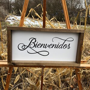 Bienvenidos | Spanish Welcome | Wood Sign |rustic Farmhouse Sign | 8” X ...