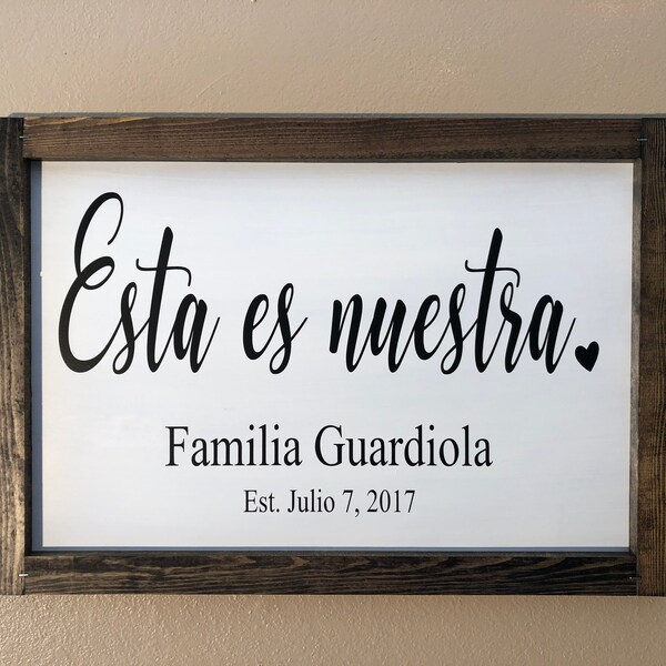 Spanish Family Name Sign - Etsy