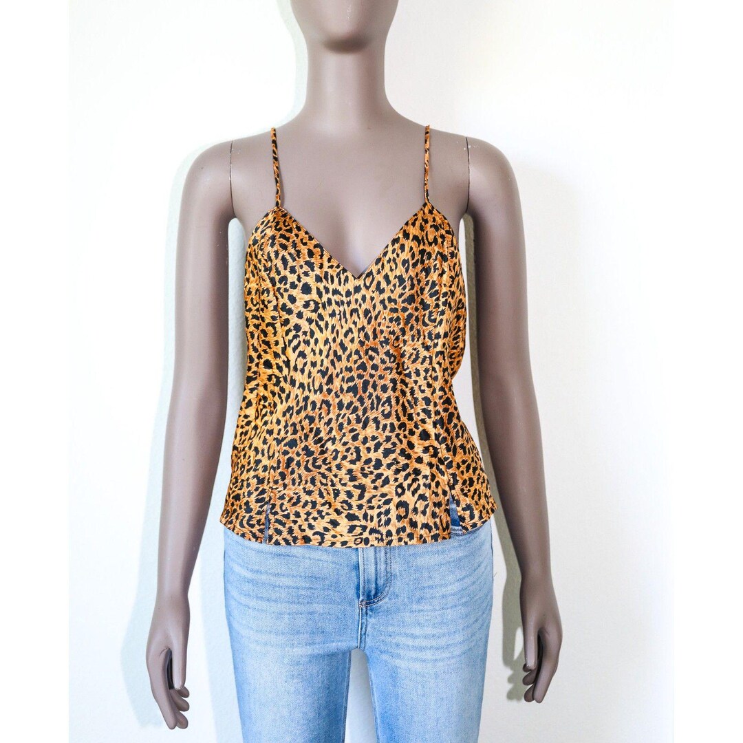 Vintage 90s Y2K Leopard Print Silk Camisole Summer Casual Evening Tank ...