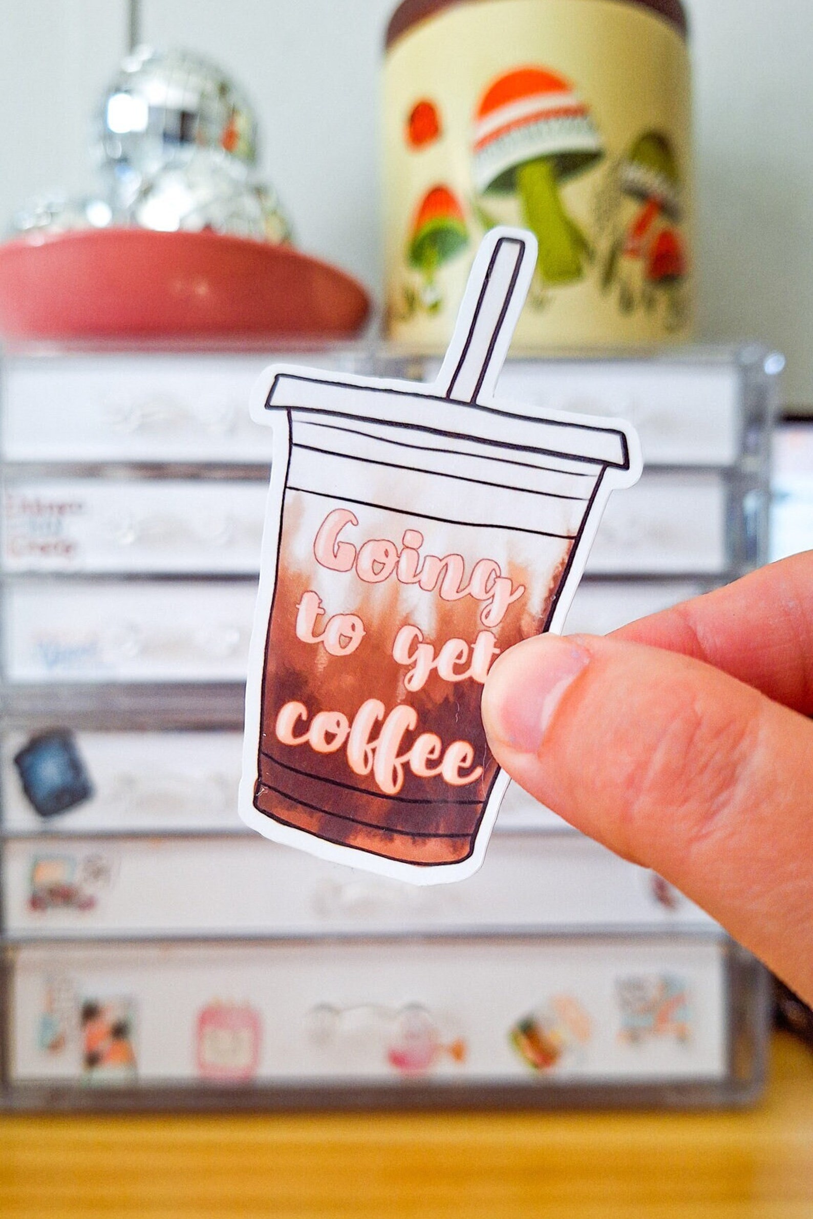 Going to Get Coffee Sticker | Iced Coffee Lovers Waterproof Vinyl ...