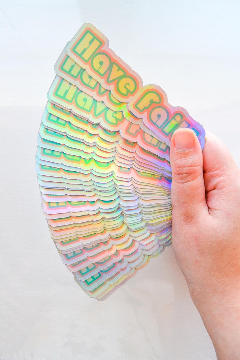 Have Faith Holographic Christian Sticker - Waterproof Sticker, Faith ...