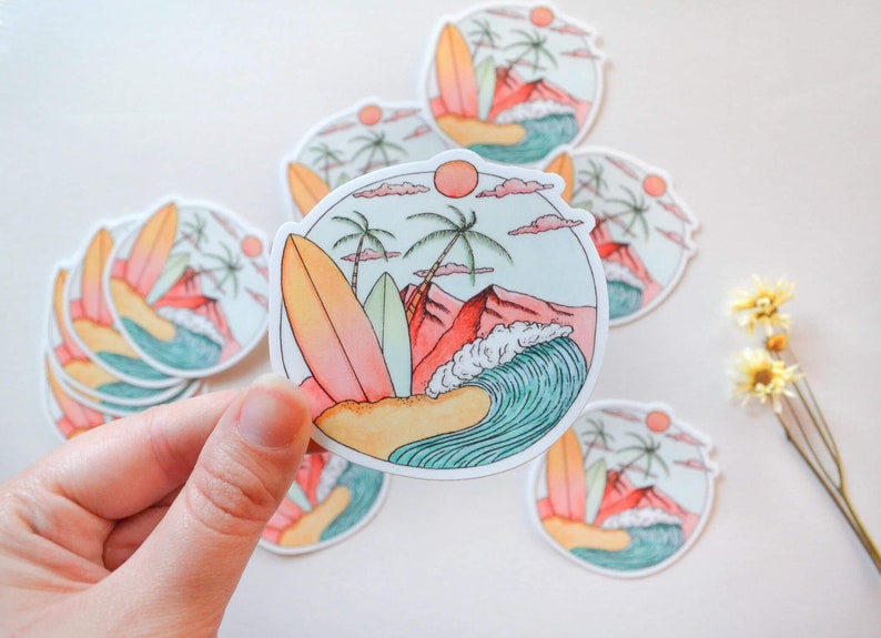 Ocean Waves Beach Sticker Waterproof Sticker Summer Vsco - Etsy