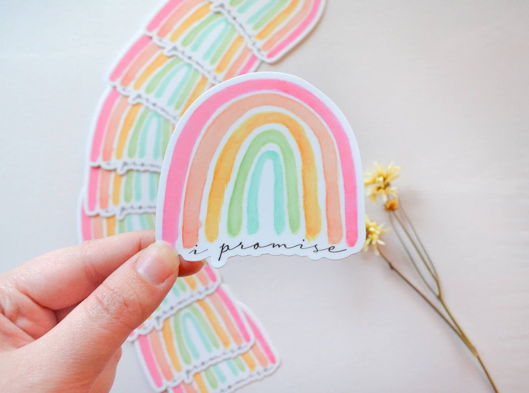 I Promise Rainbow Christian Waterproof Sticker - Faith Sticker ...