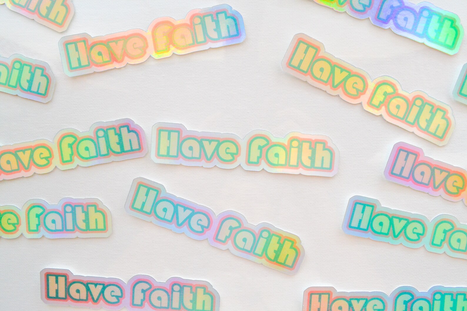 Have Faith Holographic Christian Sticker - Waterproof Sticker, Faith ...