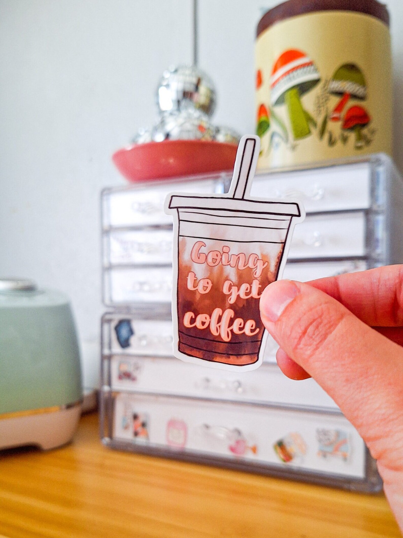 Going to Get Coffee Sticker | Iced Coffee Lovers Waterproof Vinyl ...