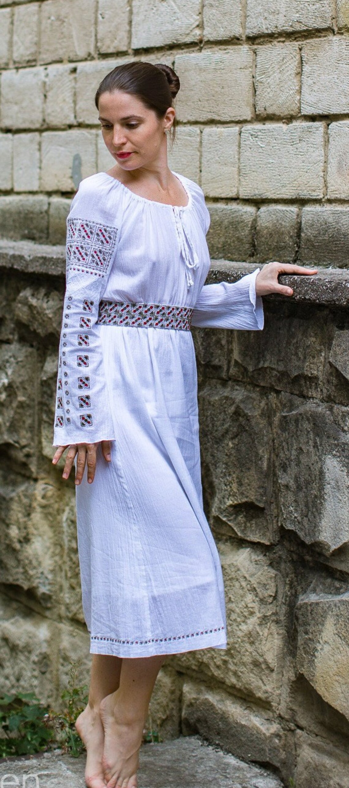 Dress With Traditional Romanian Embroidery | Etsy