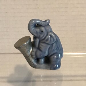 Vintage Blue Elephant Playing Saxophone Figurine Musical Figure Home ...